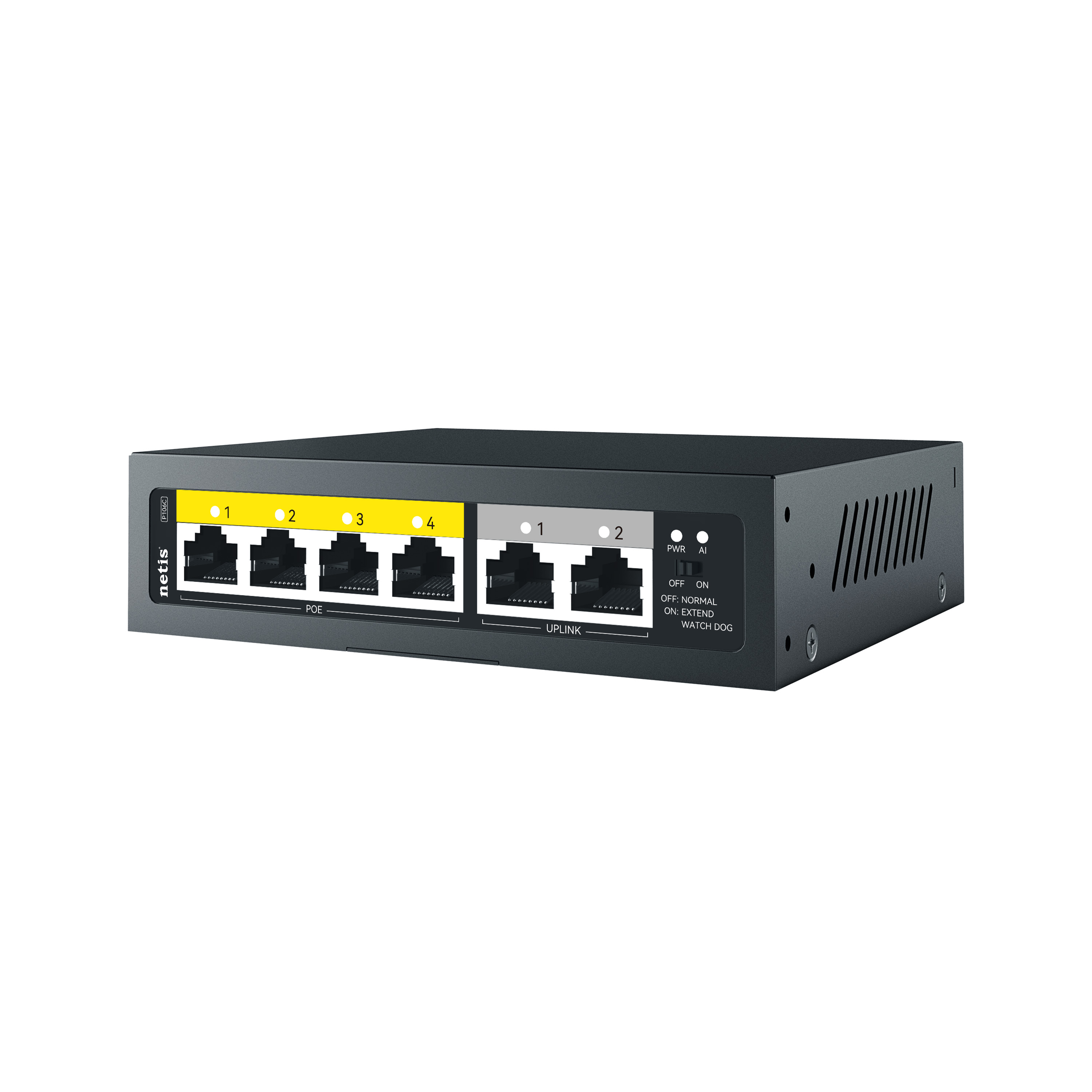 P106C | 4POE+2RJ45 100M Standard POE Switch